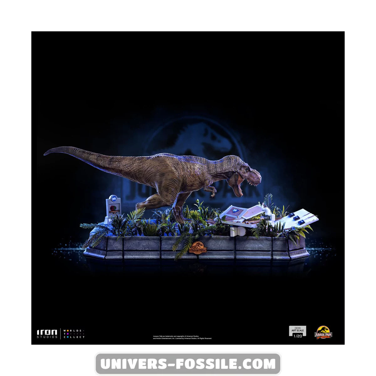 Jurassic Park figurine 1/20 T-Rex attack - Univers Fossile